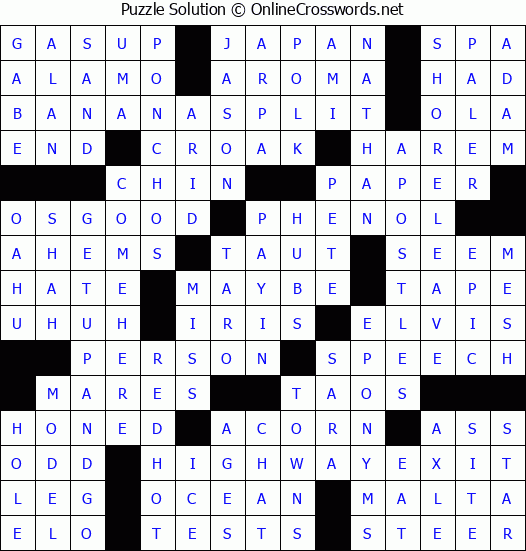 Solution for Crossword Puzzle #1073