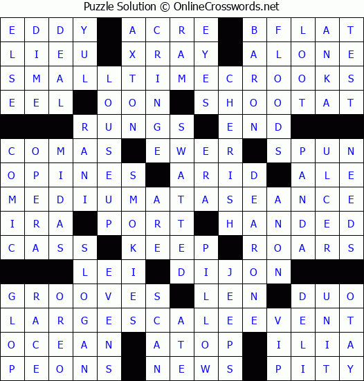 Solution for Crossword Puzzle #2175