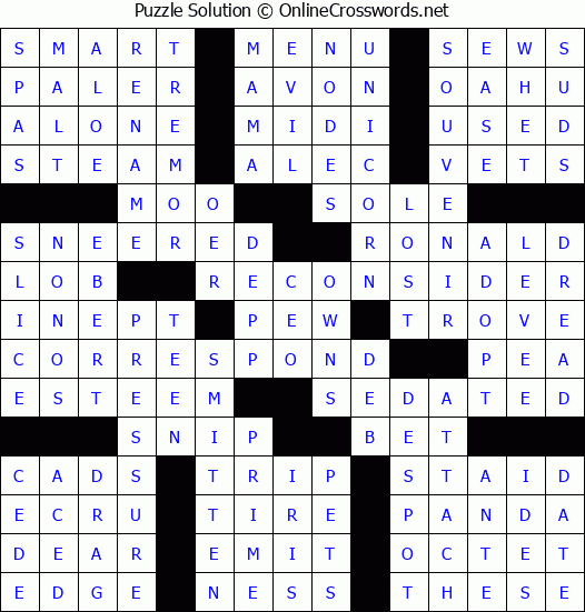Solution for Crossword Puzzle #52056