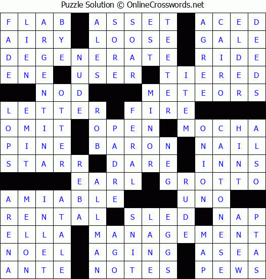 Solution for Crossword Puzzle #55940