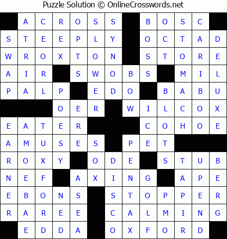 Solution for Crossword Puzzle #6161