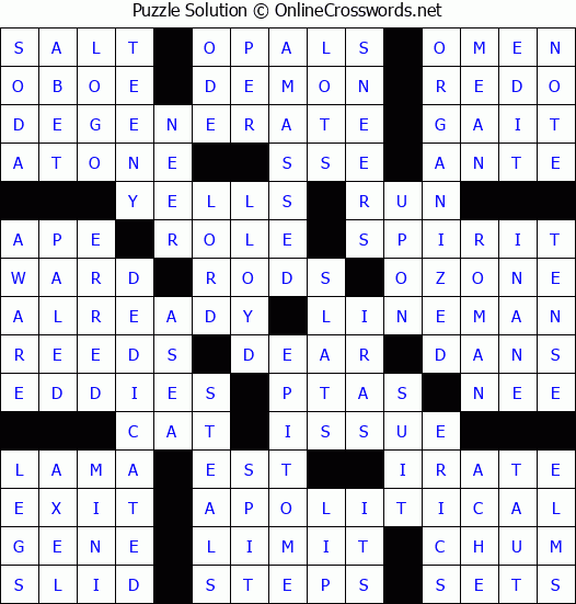 Solution for Crossword Puzzle #66858