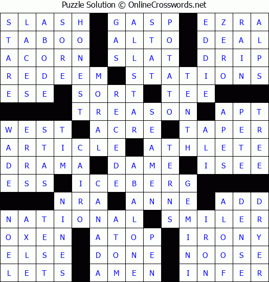 Solution for Crossword Puzzle #71877