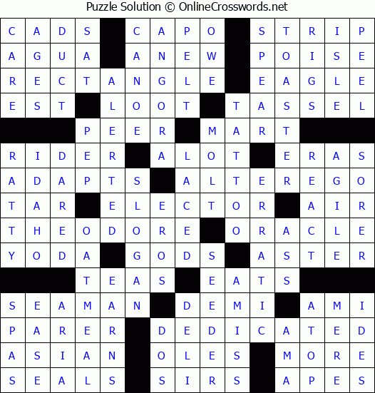 Solution for Crossword Puzzle #74413