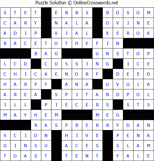 Solution for Crossword Puzzle #8175
