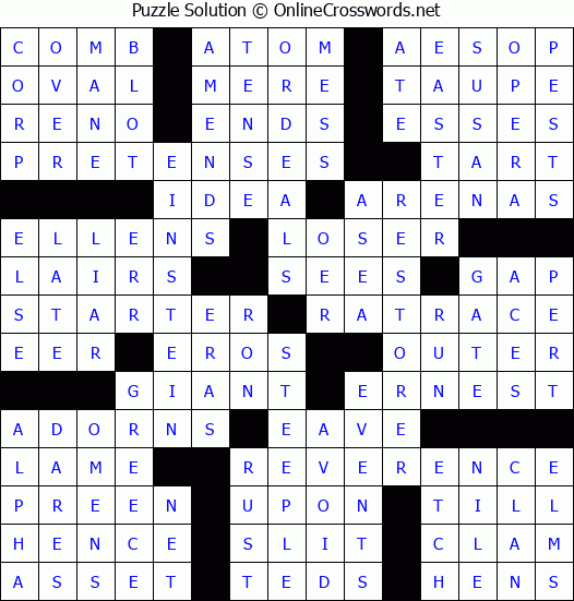 Solution for Crossword Puzzle #83475