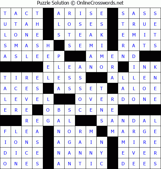 Solution for Crossword Puzzle #84992