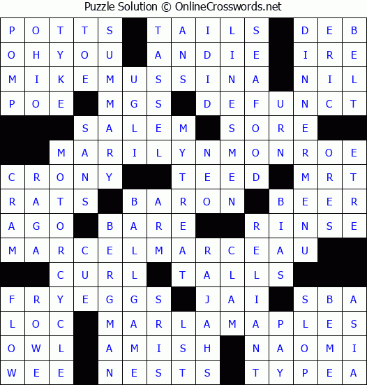 Solution for Crossword Puzzle #8635