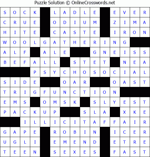 Solution for Crossword Puzzle #8735