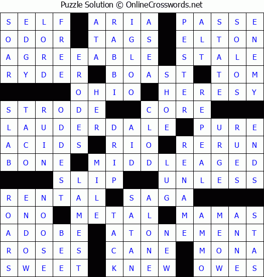 Solution for Crossword Puzzle #87871