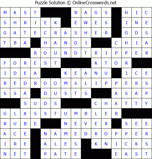 Solution for Crossword Puzzle #9032